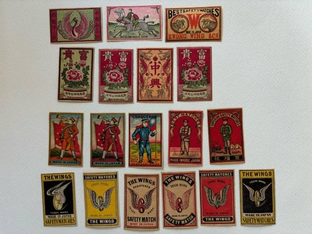 日本代購代標第一品牌【樂淘letao】－戦前 マッチラベル(燐票) 大判有り 輸出様メイン 93枚 清燧社製 寝獅子含む 美品 切手アルバム収納
